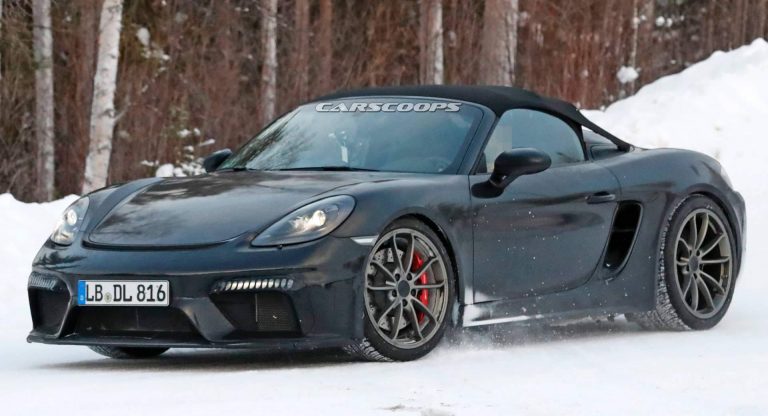 2019 Porsche 718 Boxster Spyder Enjoying The Snow As Debut Looms ...