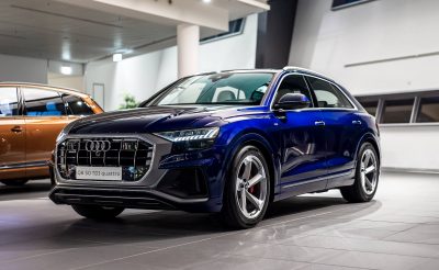 Navarra Blue Audi Q8 Spotted In Showroom With Bespoke Interior | Carscoops