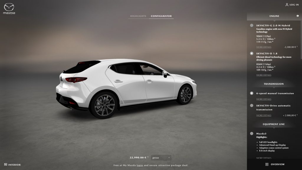 Build Your Own 2019 Mazda3 With The Official (German) Configurator ...