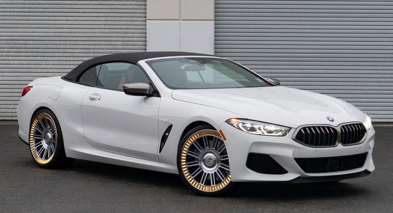 Yikes, New BMW 8-Series Looks Odd On Gold-Rimmed 24″ Custom Rims ...
