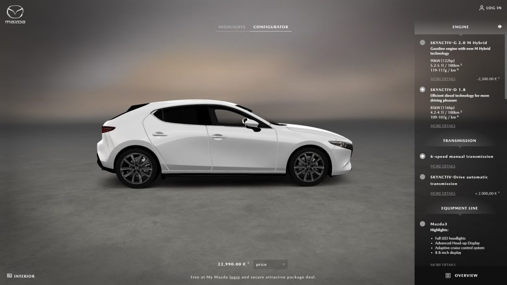 Build Your Own 2019 Mazda3 With The Official (German) Configurator ...