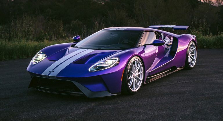 Purple Ford GT On Huge Wheels Doesn’t Really Work, Wouldn’t You Say ...