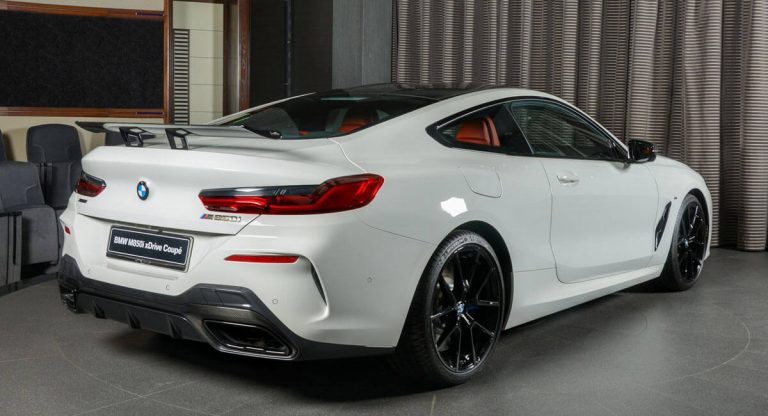 White BMW M850i Coupe Lives On A Wing And… Nothing Else, Really | Carscoops