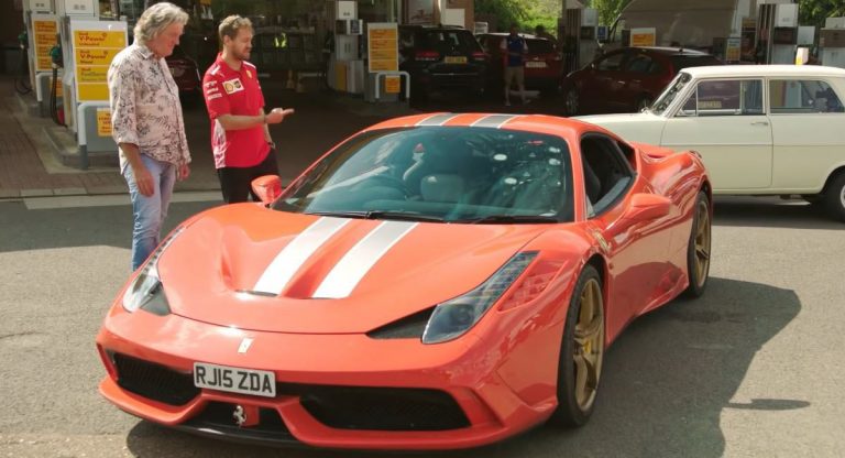 Sebastian Vettel Samples James May’s Ferrari 458 Speciale | Carscoops
