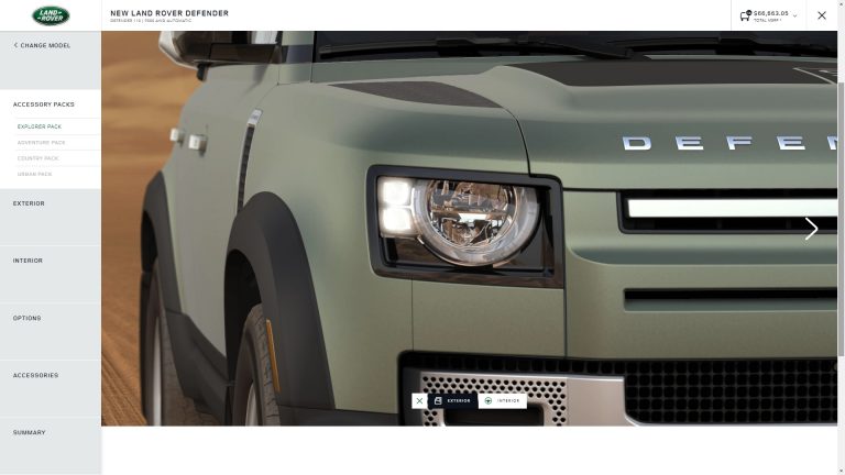Land Rover Defender Konfigurator