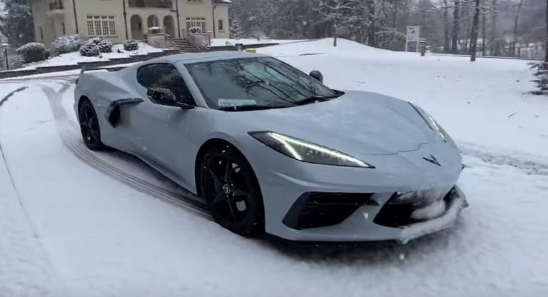 Can You Drive The C8 Corvette In The Snow? Of Course You Can! | Carscoops