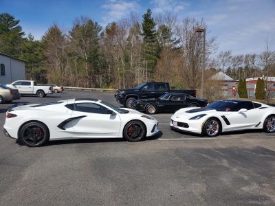 See The C8 Corvette Pictured Alongside Color-Matching C7s | Carscoops