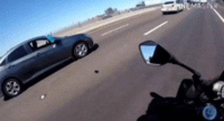 Driver Throws Bottle At Motorcyclist, Tries To Justify Himself When ...