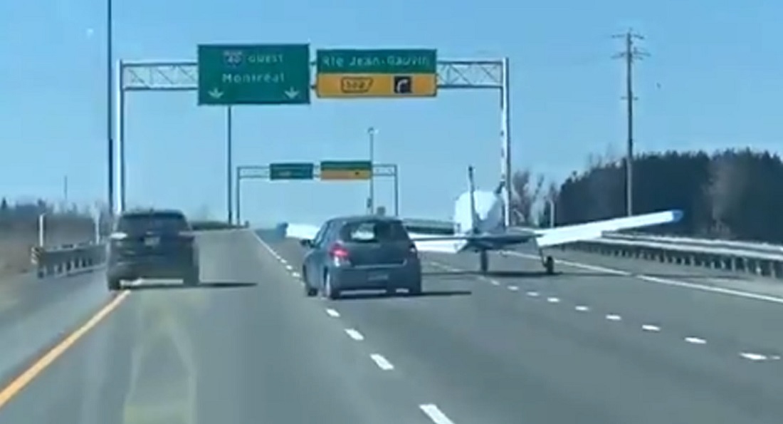 Single Engine Plane Makes Emergency Landing On Canadian Highway | Carscoops