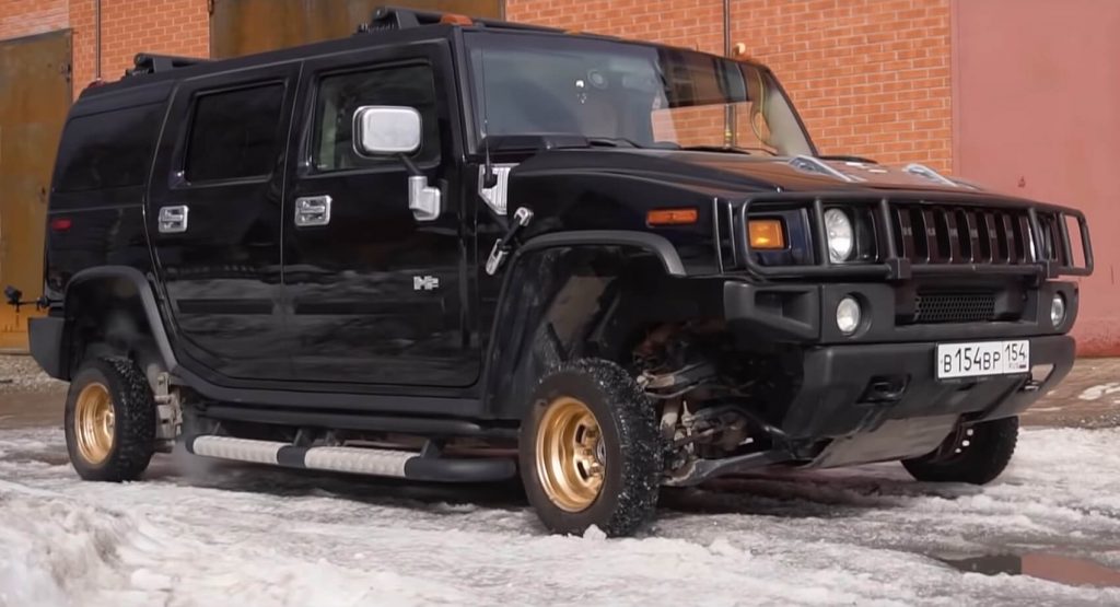 A Hummer H2 On Tiny 13-Inch Wheels Is The Funniest And Weirdest Thing ...