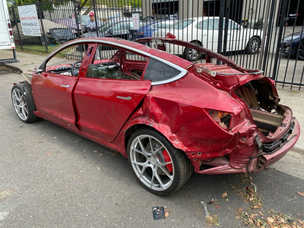 Amazingly, Destroyed Tesla Model 3 Still Drives, And It’s Up For Sale ...