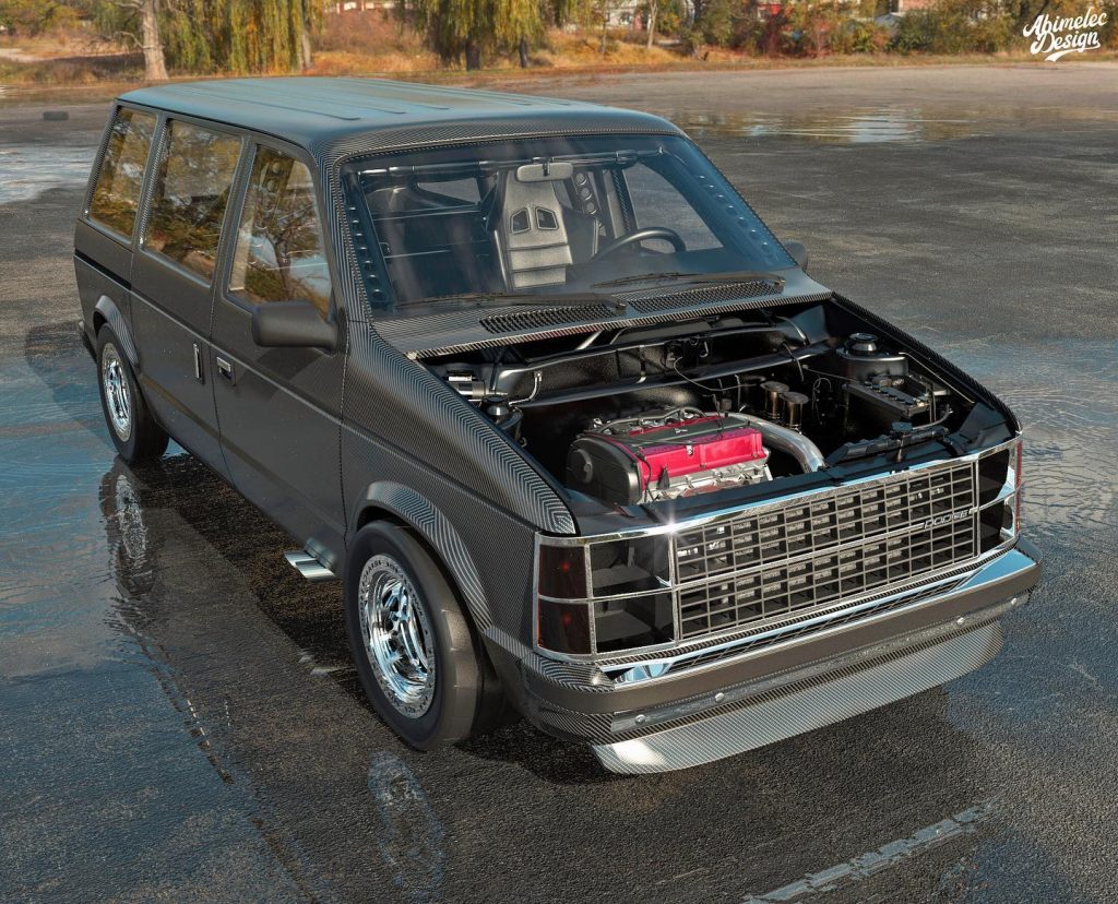 Old Dodge Caravan Reimagined With Carbon Body, Mitsubishi Evo Engine ...