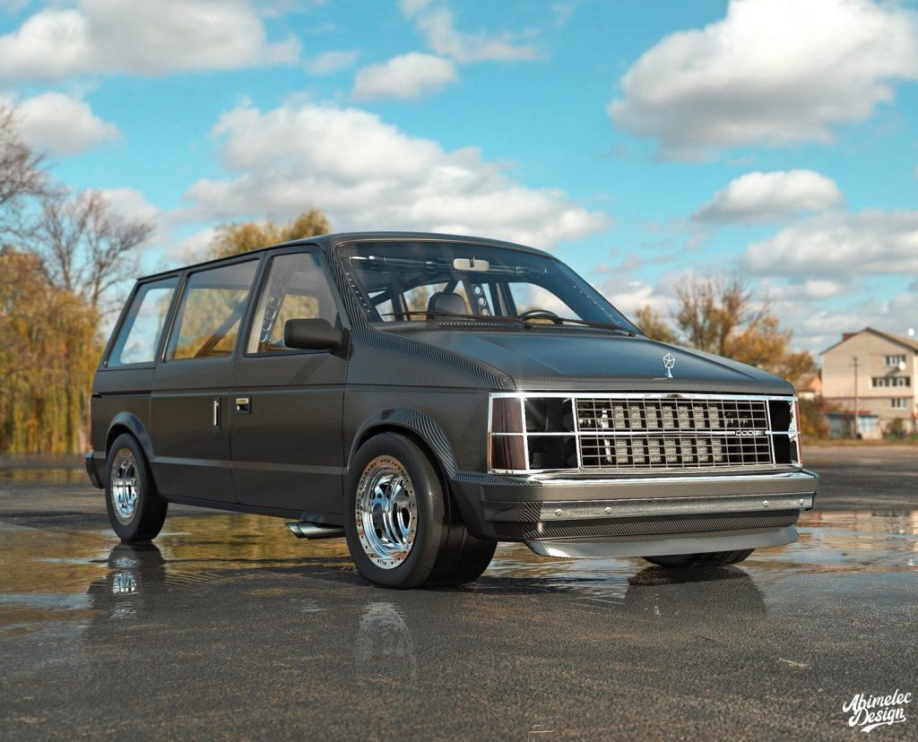 Old Dodge Caravan Reimagined With Carbon Body, Mitsubishi Evo Engine ...