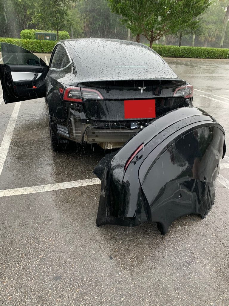 “Act Of God” Or Dismal Build Quality? Tesla Model 3 Loses Bumper While ...