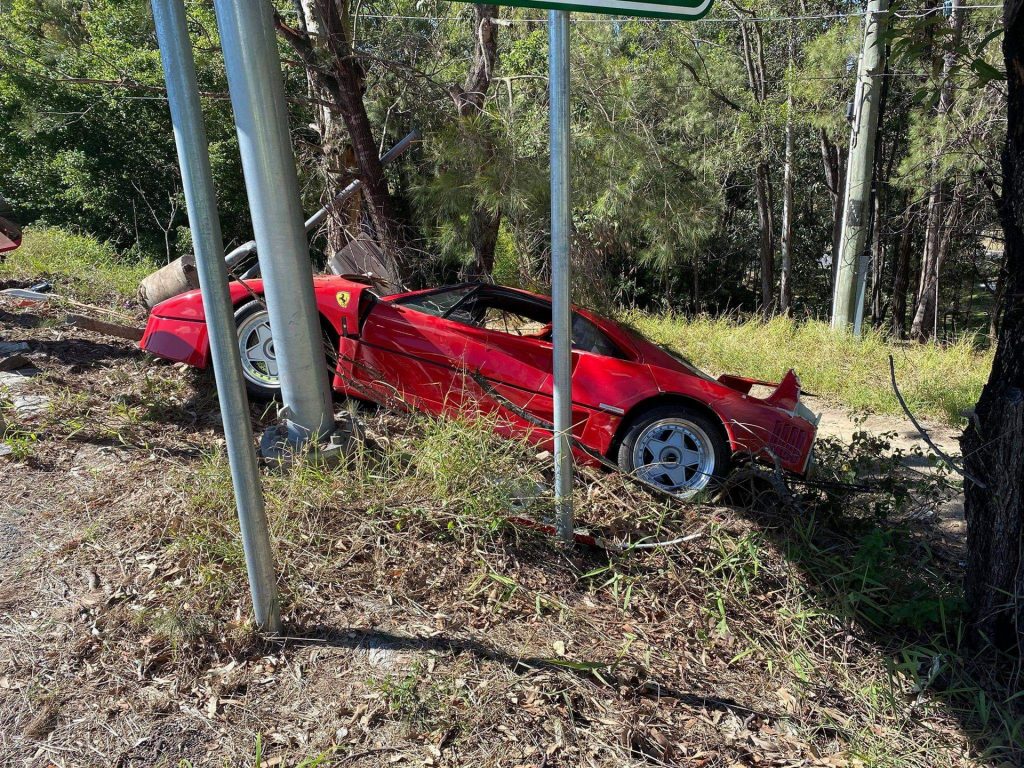A Ferrari F40 Was Crashed And Totaled Allegedly During A Test Drive In ...