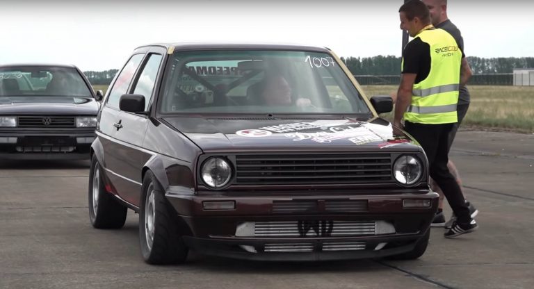Watch A 1,300 HP VW Golf Mk2 Hit 211 MPH In Half A Mile! | Carscoops