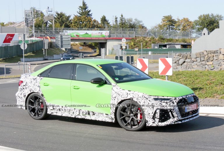 The 2021 Audi RS3 Sedan Shows More Skin, Looks Tasty In Lambo-Green ...