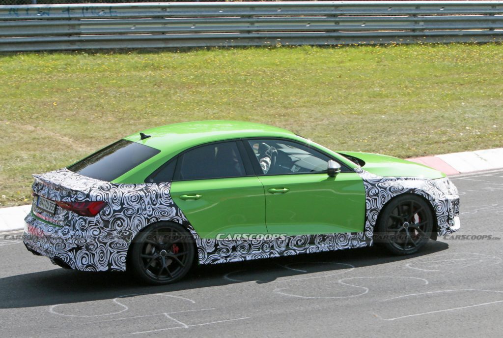 The 2021 Audi RS3 Sedan Shows More Skin, Looks Tasty In Lambo-Green ...