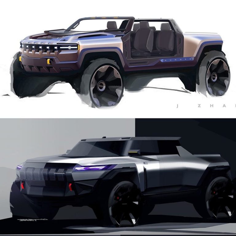 GMC Hummer EV Sketches Show What Could Have Been | Carscoops