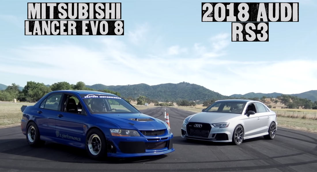 Mitsubishi Lancer Evo Vs. Audi RS3 In 800 HP, AWD Land Missiles Battle ...