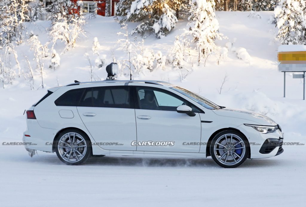 VW Golf R Wagon Spotted Testing In The Snow With Almost No Camo | Carscoops