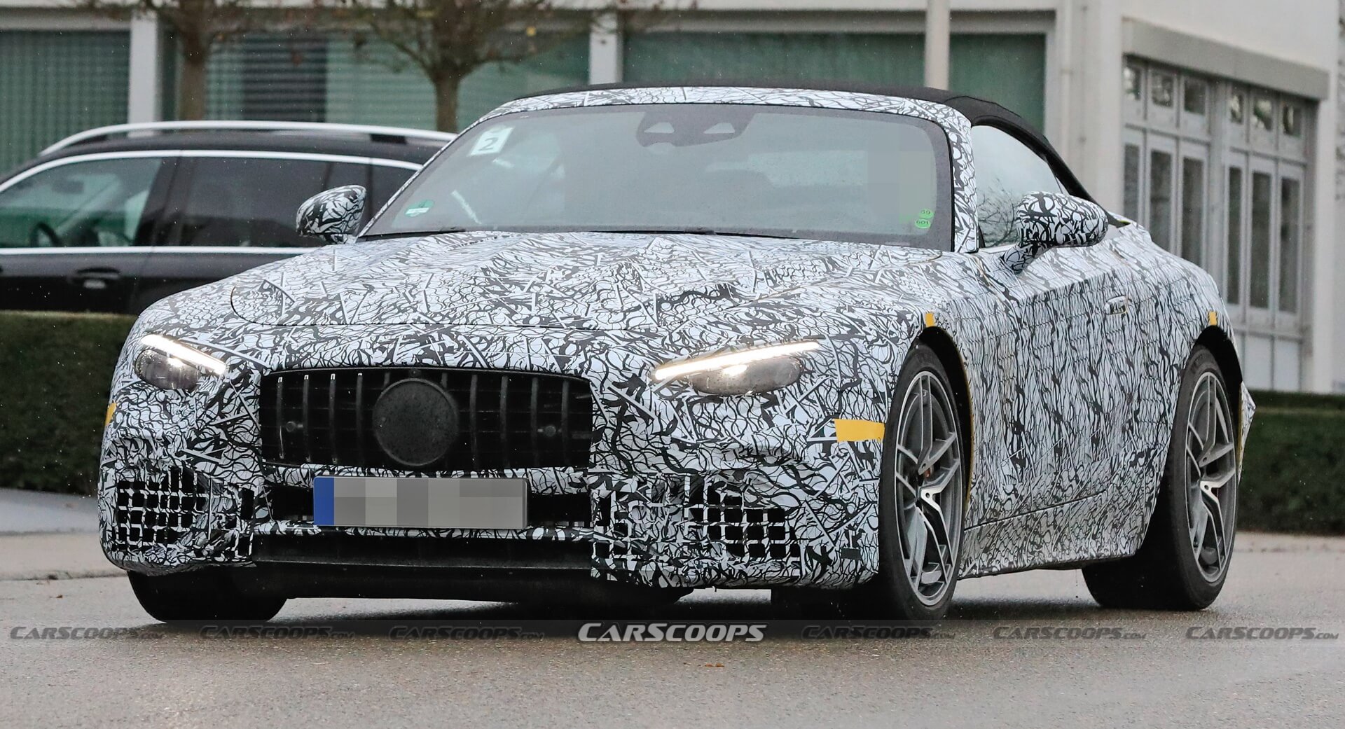 2022 Mercedes-AMG SL Shows Panamericana Grille, Active Rear Spoiler And ...