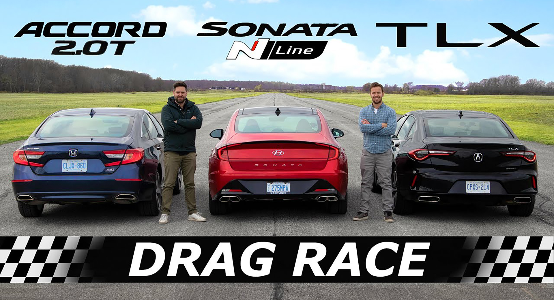 Acura TLX, Honda Accord And Hyundai Sonata N Line Drag & Roll Race ...