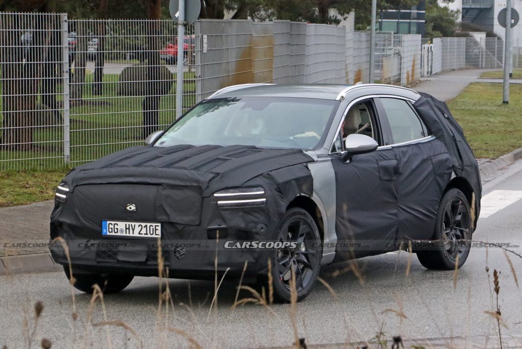 Electrified Genesis eGV70 SUV Makes Spy Debut Under Heavy Camouflage ...