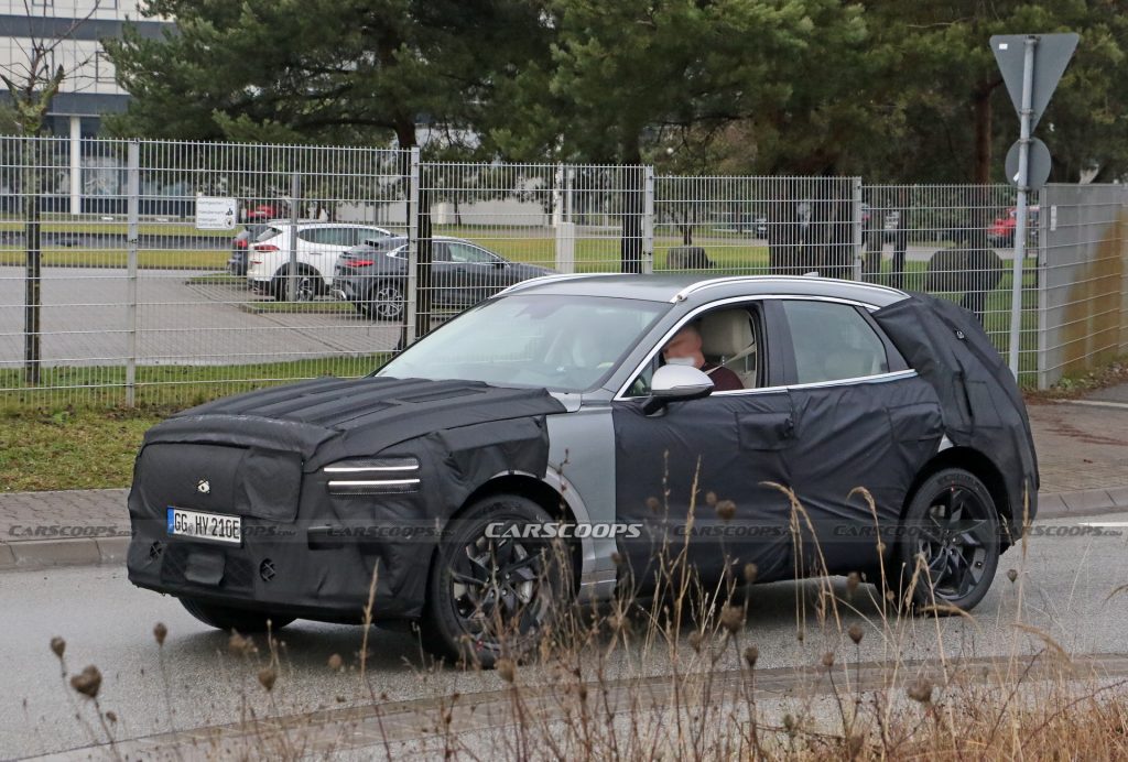 Electrified Genesis eGV70 SUV Makes Spy Debut Under Heavy Camouflage ...