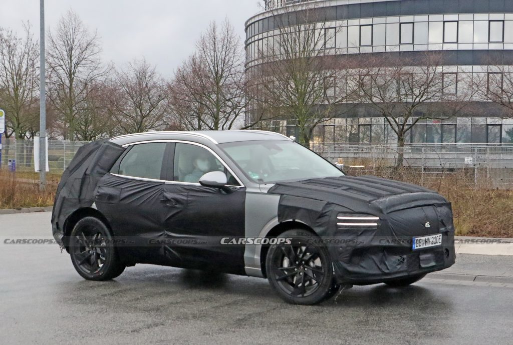 Electrified Genesis eGV70 SUV Makes Spy Debut Under Heavy Camouflage ...