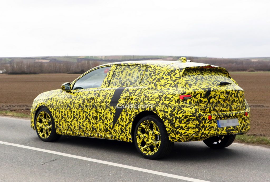2022 Opel Astra Makes Spy Debut With A Not-So-Subtle Yellow Camo Wrap ...