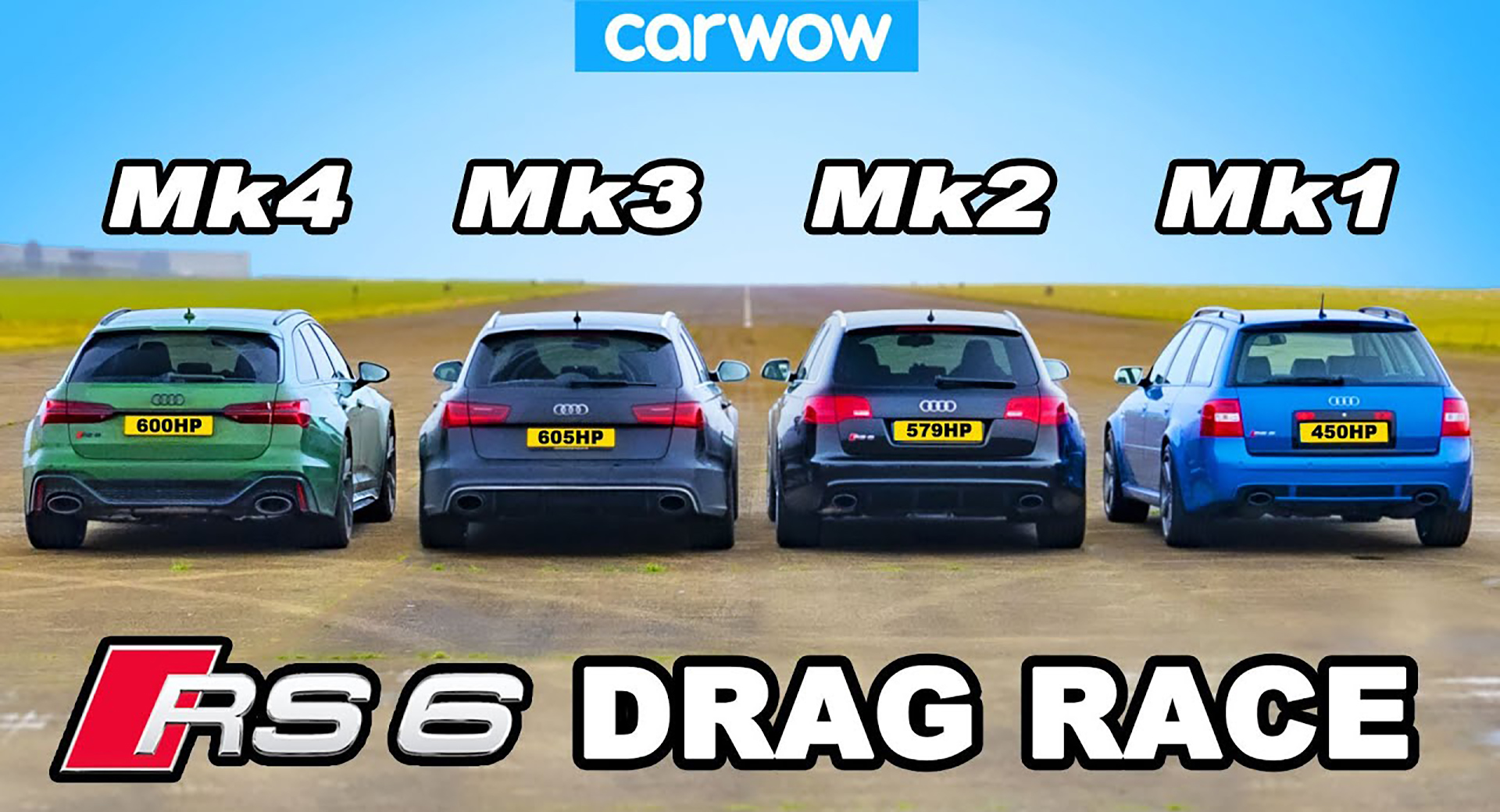 Watch Every Generation Of The Audi RS6 Avant Compete In A Drag Race ...
