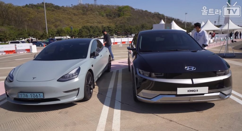 The Hyundai Ioniq 5 Is So Big It Dwarfs The Tesla Model 3 Carscoops