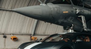 Bugatti Chiron Sport And Rafale Fighter Jet Meet In Asphalt-Vibrating ...