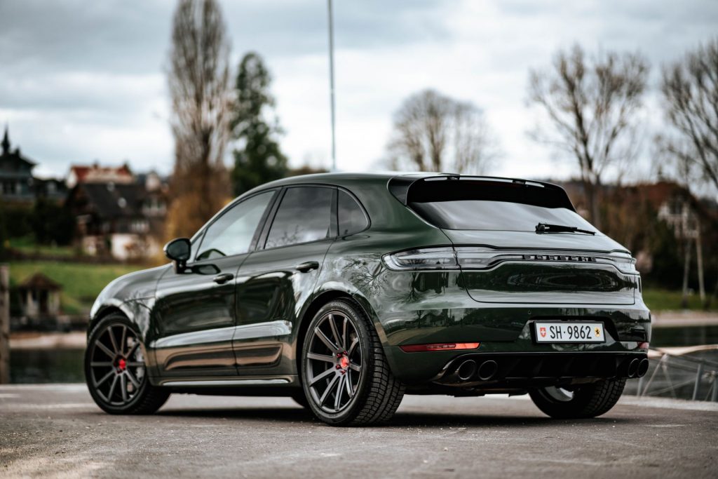Dark Green Porsche Macan Turbo Lowers Its Off-Road Expectations With 21 ...
