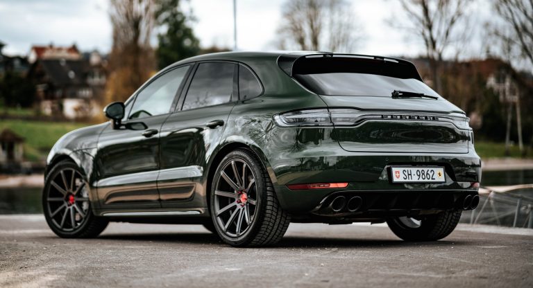 Dark Green Porsche Macan Turbo Lowers Its Off-Road Expectations With 21 ...