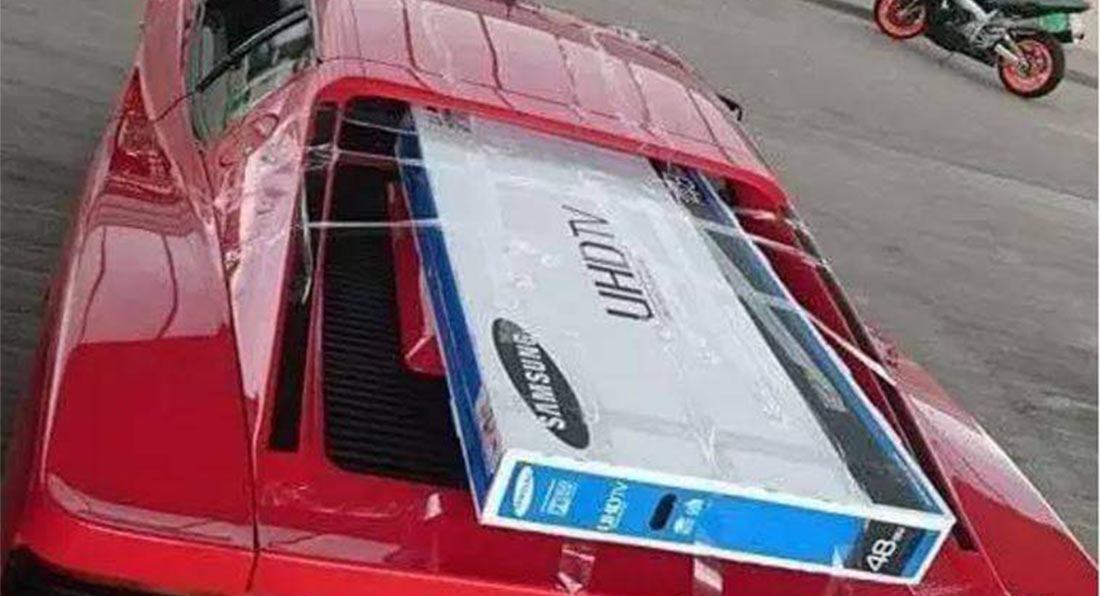 Carry A Big TV With A Ferrari Testarossa? Why, There’s A Whole Lotta ...