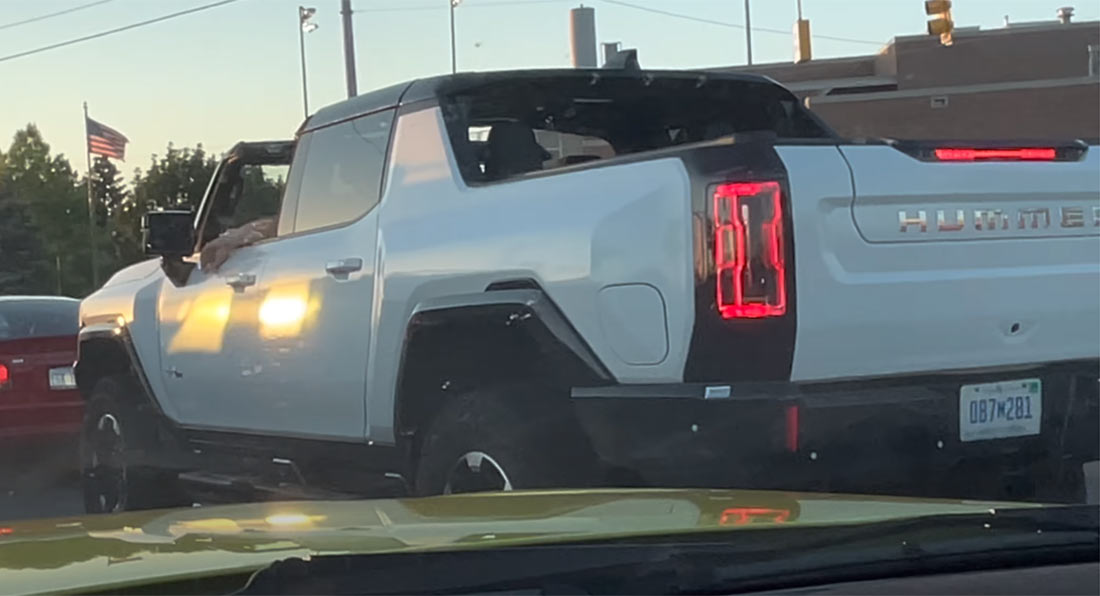2022 GMC Hummer EV Looks Absolutely Massive Driving In Traffic | Carscoops