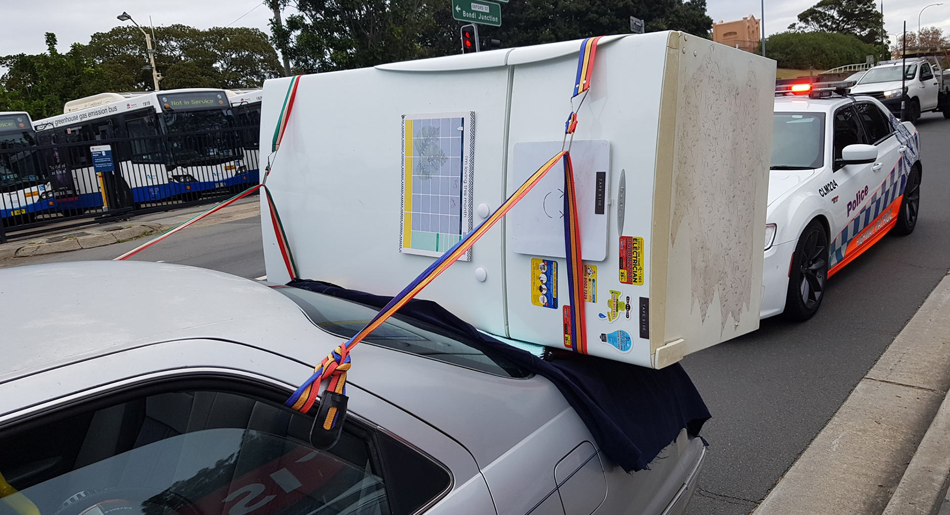 Aussie Tries To Carry Fridge On A Toyota Camry, Police Aren’t Impressed ...