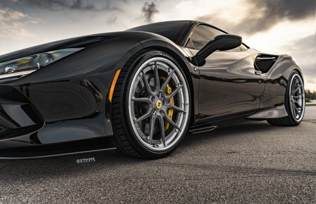 Pitch Black Ferrari F8 Tributo Looks Good With Dark Multi-Spoke ...