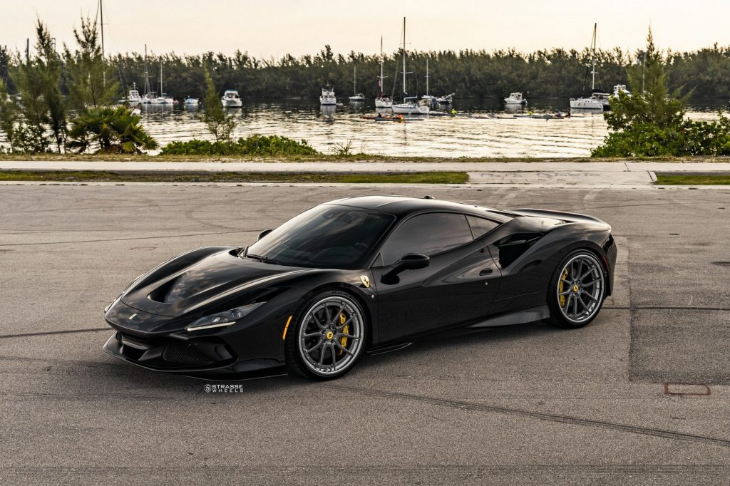 Pitch Black Ferrari F8 Tributo Looks Good With Dark Multi-Spoke ...