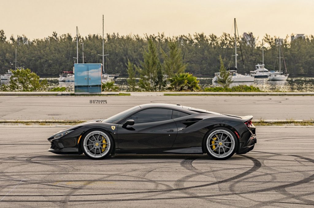 Pitch Black Ferrari F8 Tributo Looks Good With Dark Multi-Spoke ...