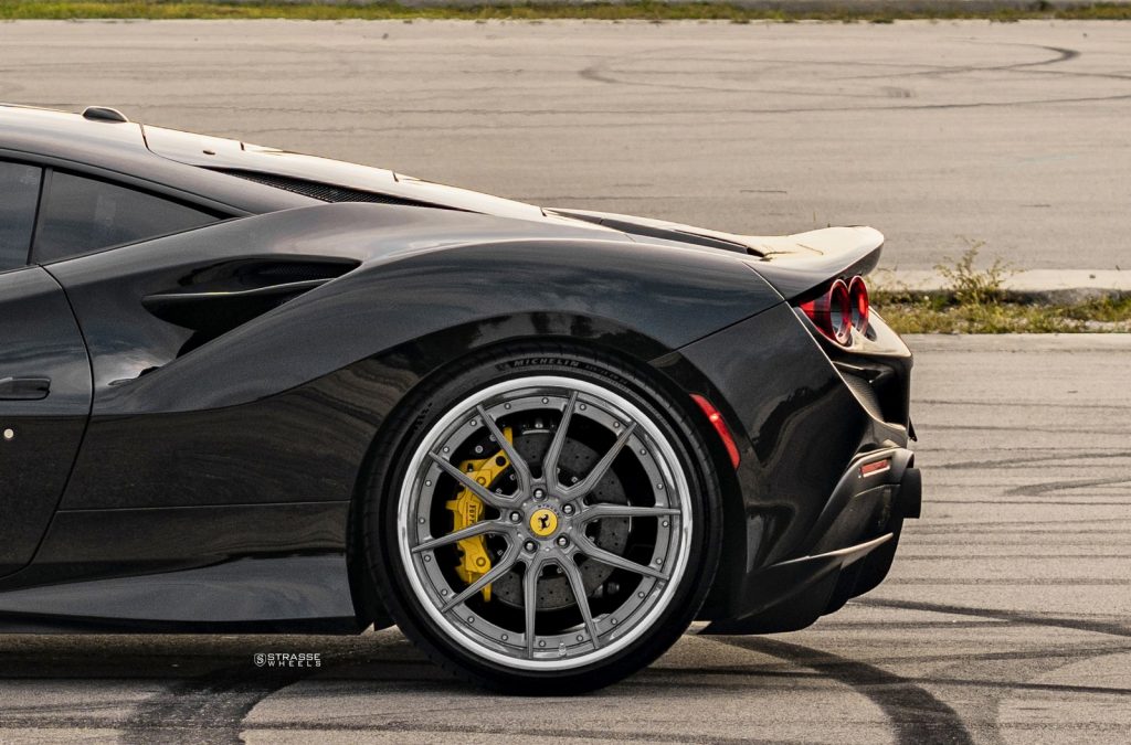 Pitch Black Ferrari F8 Tributo Looks Good With Dark Multi-Spoke ...