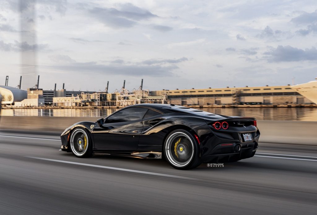Pitch Black Ferrari F8 Tributo Looks Good With Dark Multi-Spoke ...