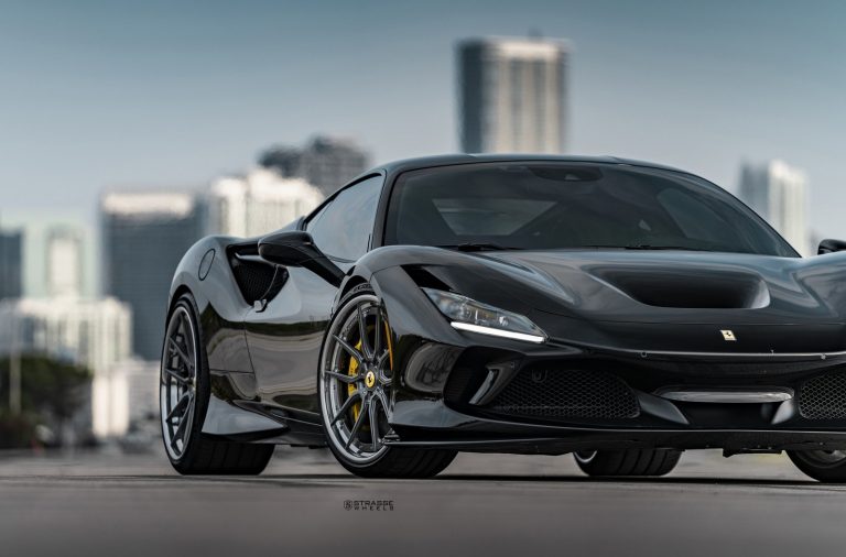 Pitch Black Ferrari F8 Tributo Looks Good With Dark Multi-Spoke ...