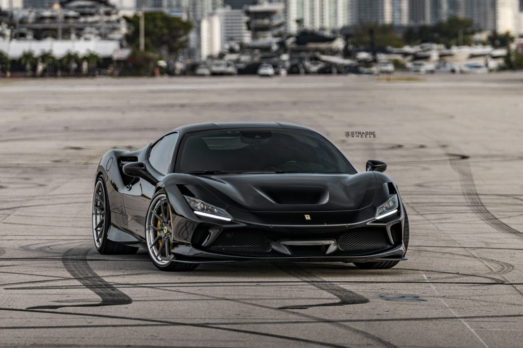 Pitch Black Ferrari F8 Tributo Looks Good With Dark Multi-Spoke ...