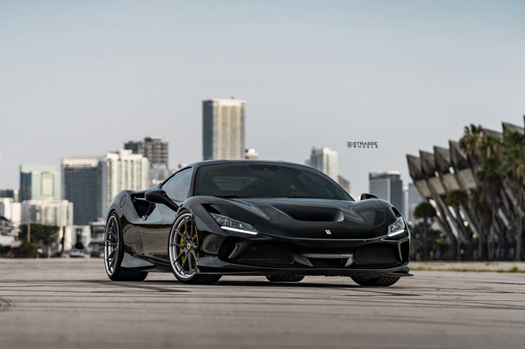 Pitch Black Ferrari F8 Tributo Looks Good With Dark Multi-Spoke ...