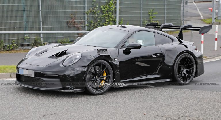2023 Porsche 911 GT3 RS Spied With Larger Hood Scoops And Production ...