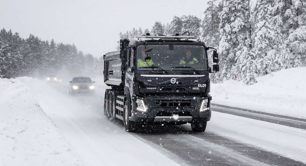 Volvo Tests Electric Tipper Trucks North Of The Arctic Circle | Carscoops