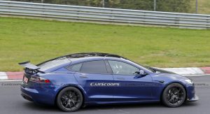 Tesla Model S Plaid With Active Aero Caught Testing At The Nürburgring ...
